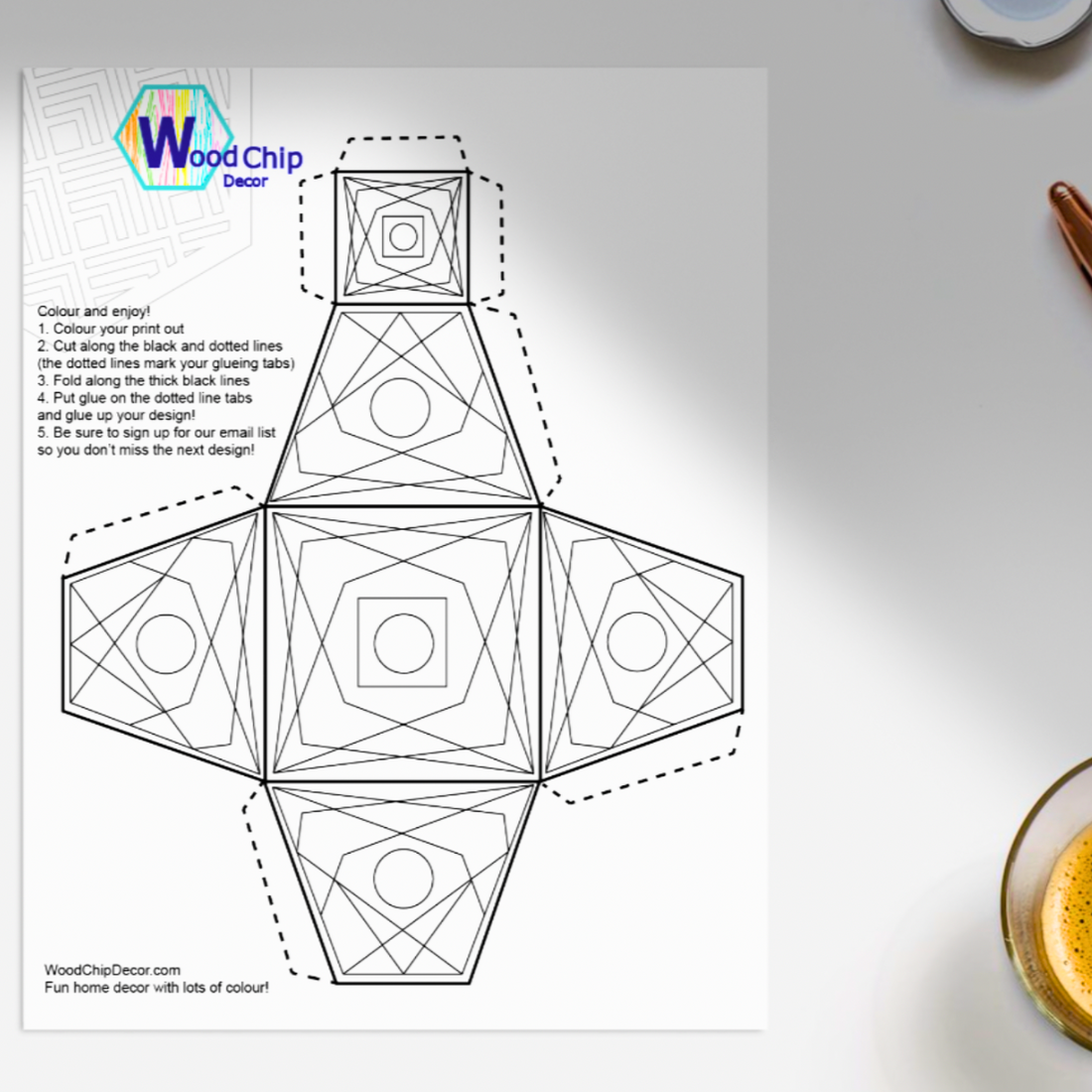 Vibrant Pyramid Printable – Wood Chip Decor