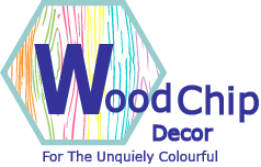 Wood Chip Decor | Bright and fun wooden decor